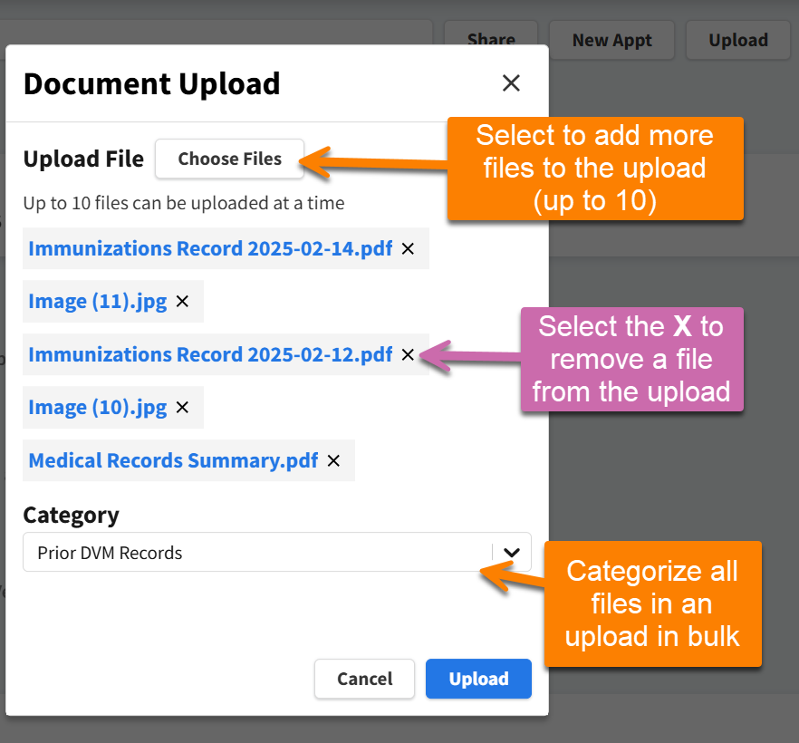 Upload Documents in Patient Chart