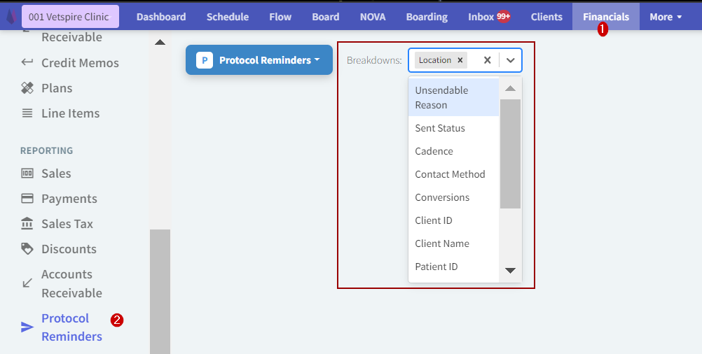 Protocol Reminders Report