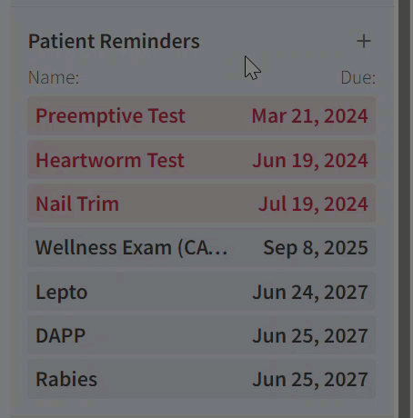 Manage Patient Reminders